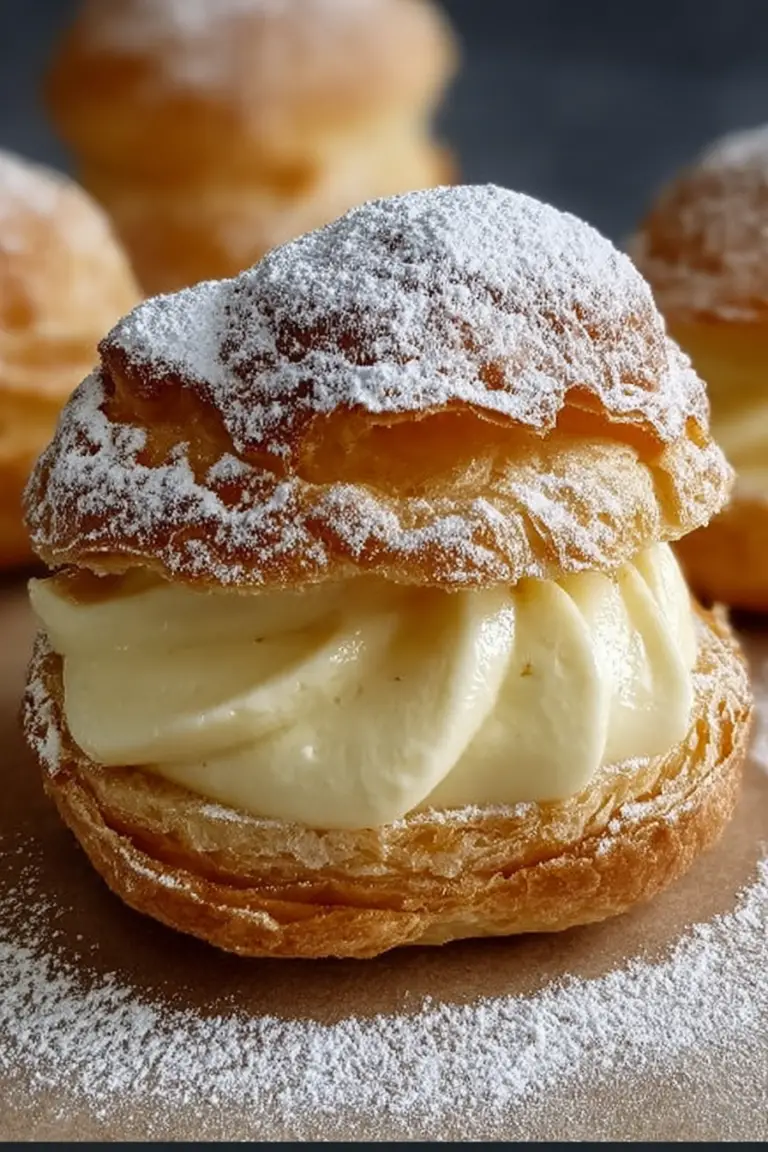 Special Italian Cream Puffs with Custard Filling - Cooking White