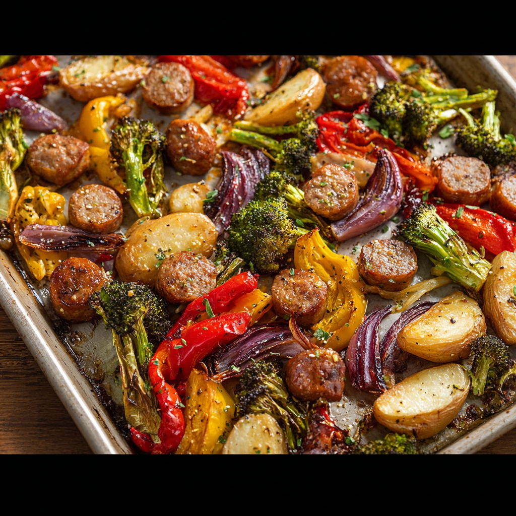 Italian Sausage and Vegetable Sheet Pan - Cooking White