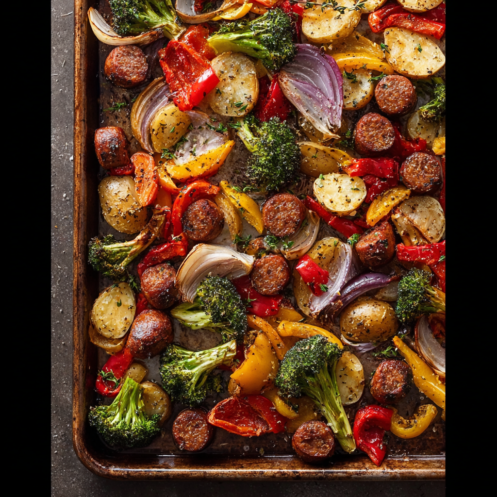 Italian Sausage and Vegetable Sheet Pan - Cooking White
