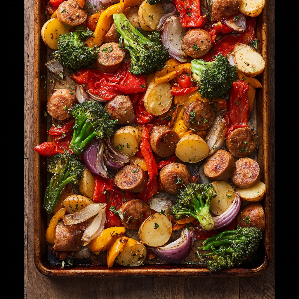 Italian Sausage and Vegetable Sheet Pan - Cooking White