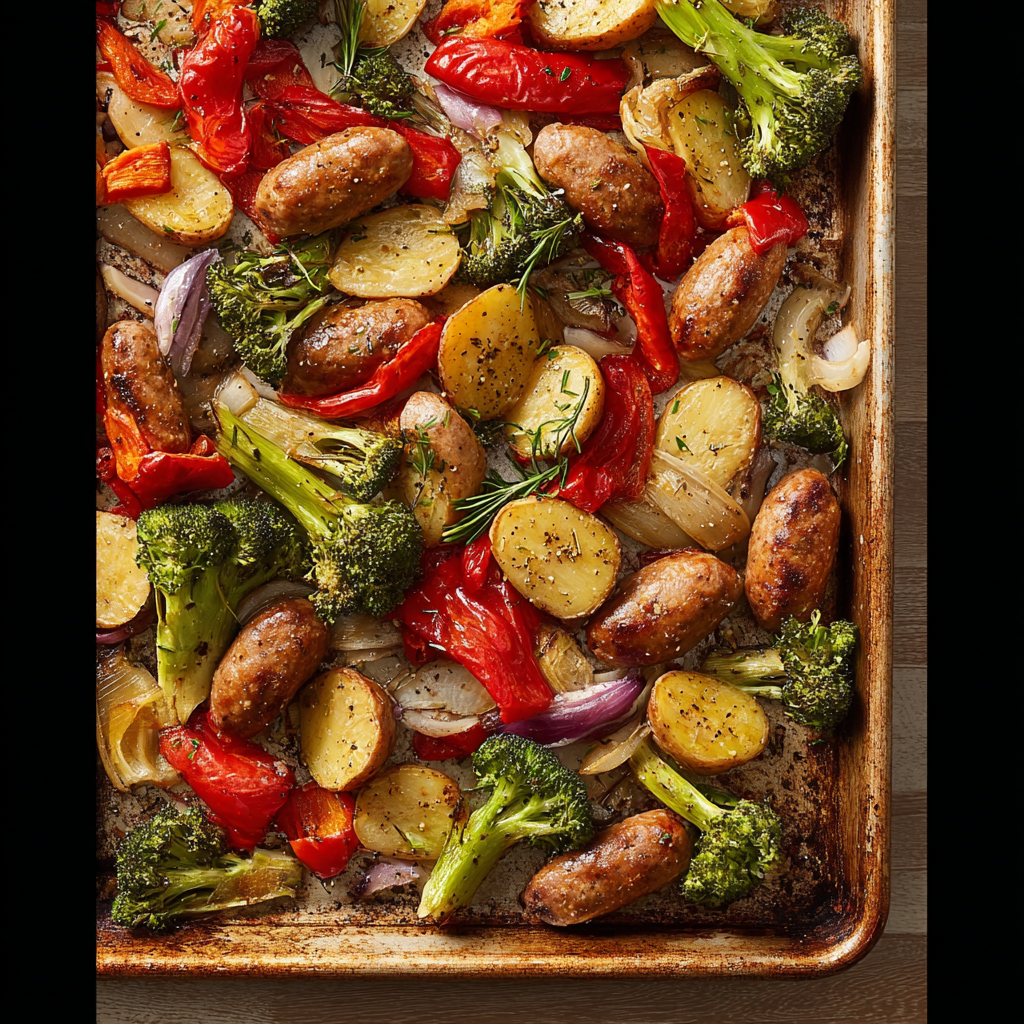 Italian Sausage and Vegetable Sheet Pan - Cooking White