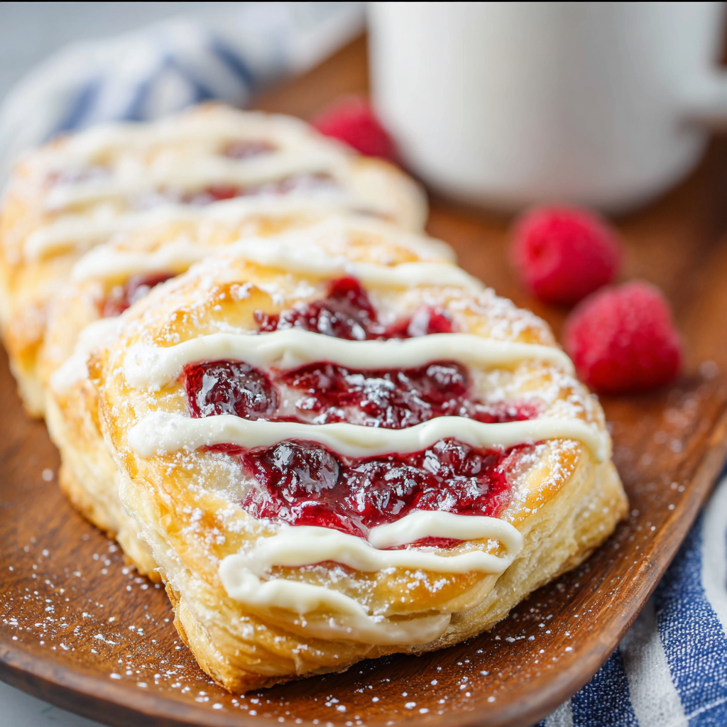 Raspberry Cream Cheese Danish - Cooking White
