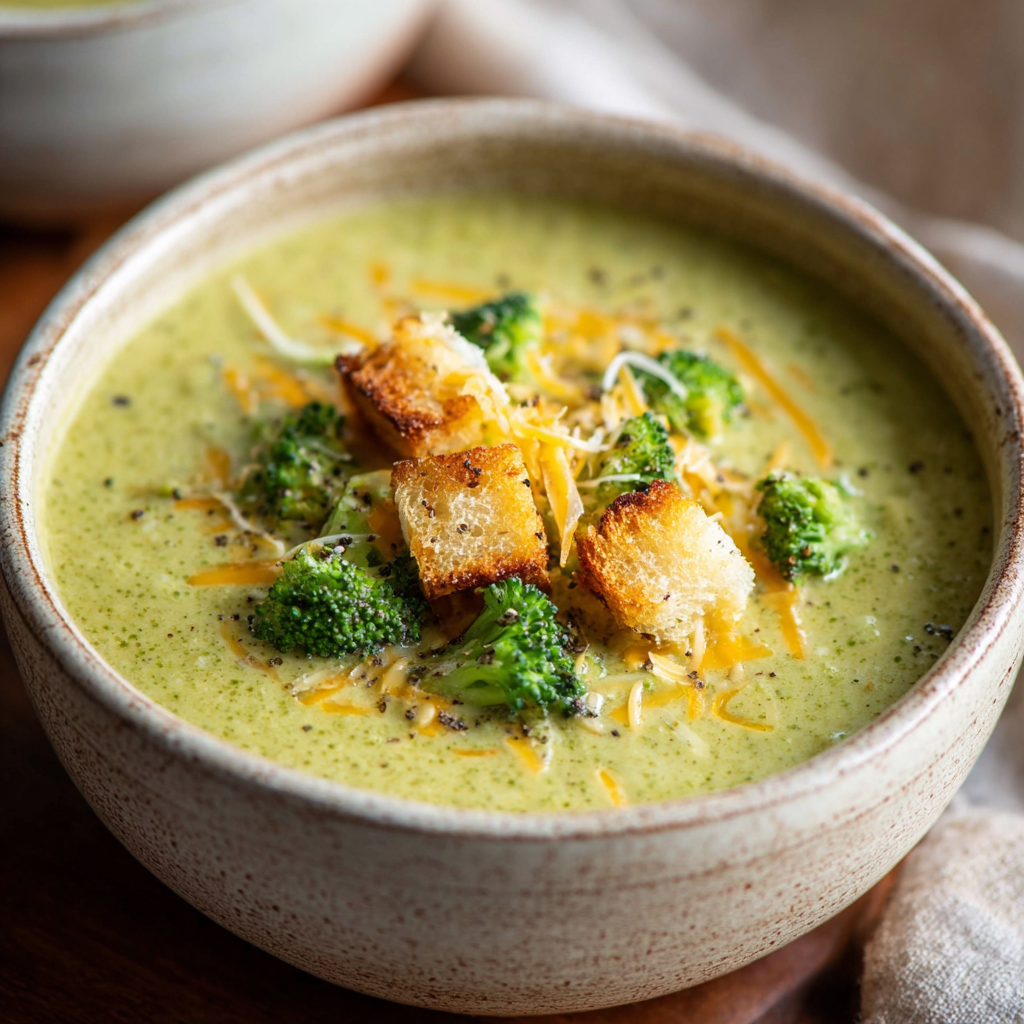 Creamy Broccoli Cheddar Soup - Cooking White