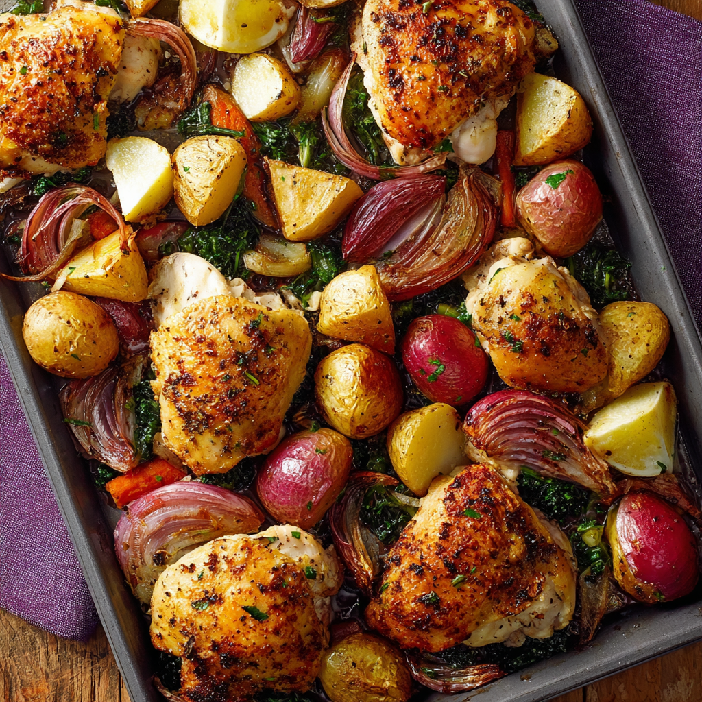 Sheet Pan Roasted Chicken and Vegetables - Cooking White