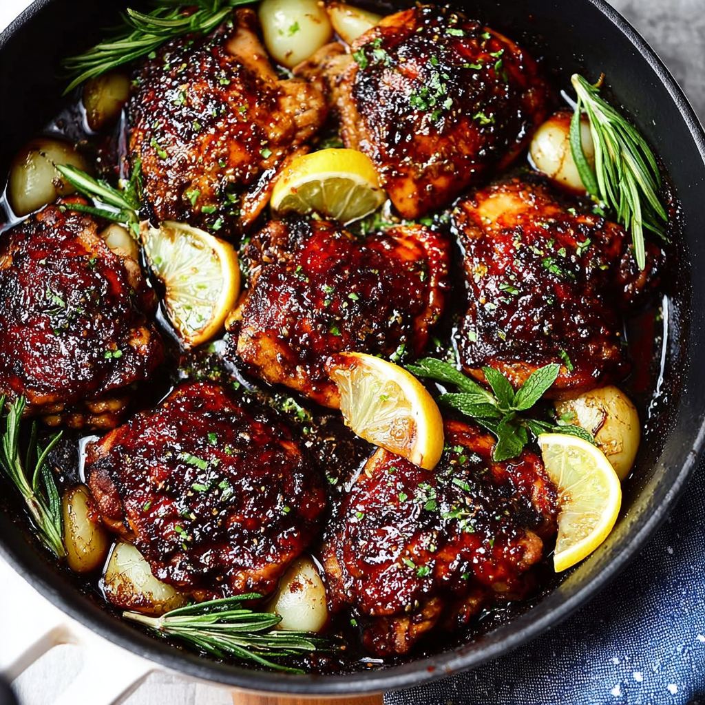 Honey Balsamic Glazed Chicken Thighs Recipe - Cooking White