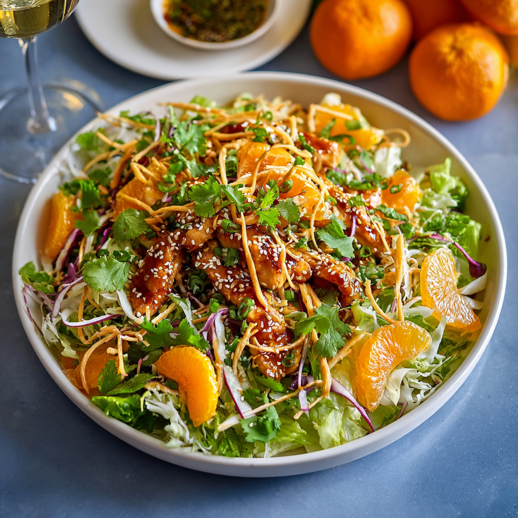 Asian Sesame Chicken Salad with Mandarin - Cooking White